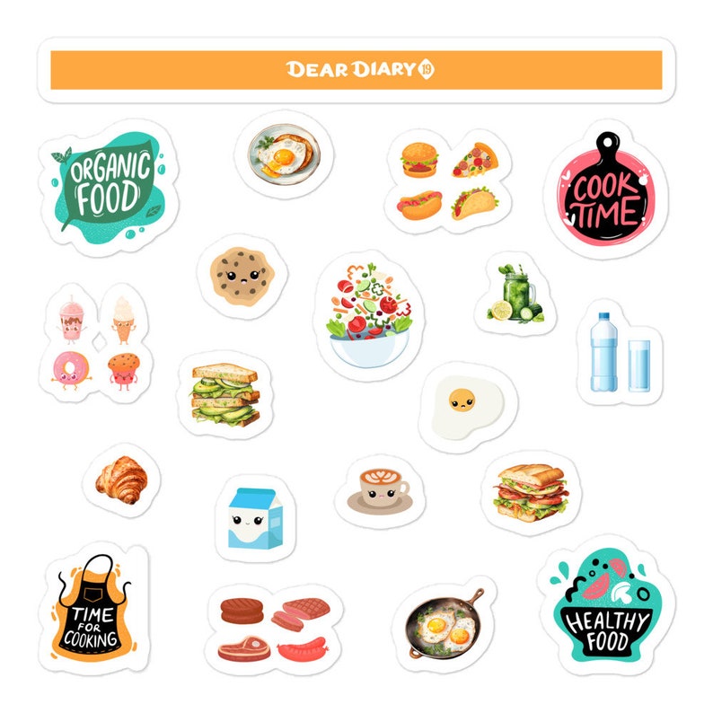 131 Meal Planner Stickers Pack Menu Diet Food Habit Tracker Calories ...