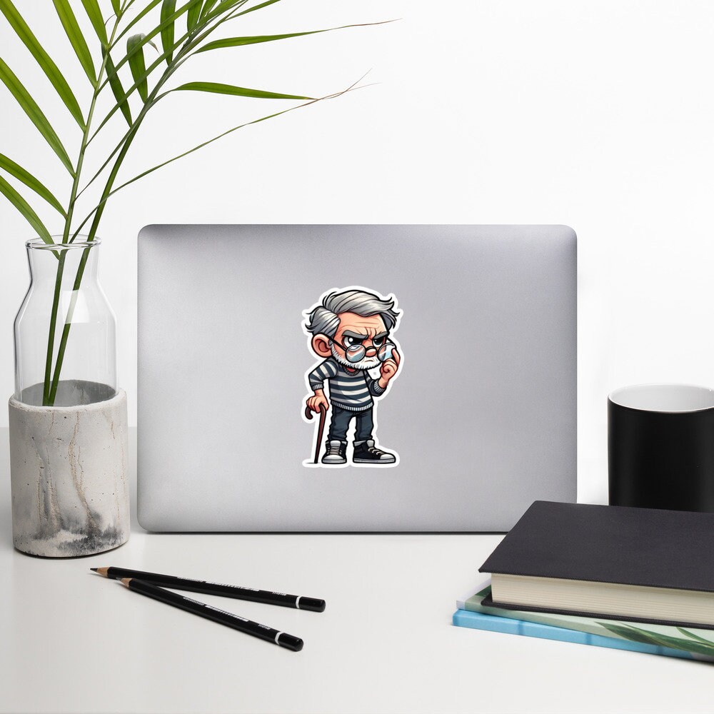 Old Man Sticker Grumpy Man Pop Art Grandpa Grandfather Vinyl Decal ...