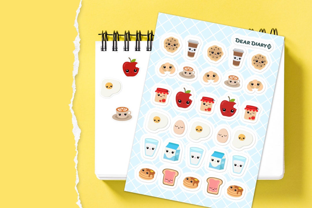 Planner Stickers Kawaii Meal Food Breakfast Diet Nutrition Checklist ...