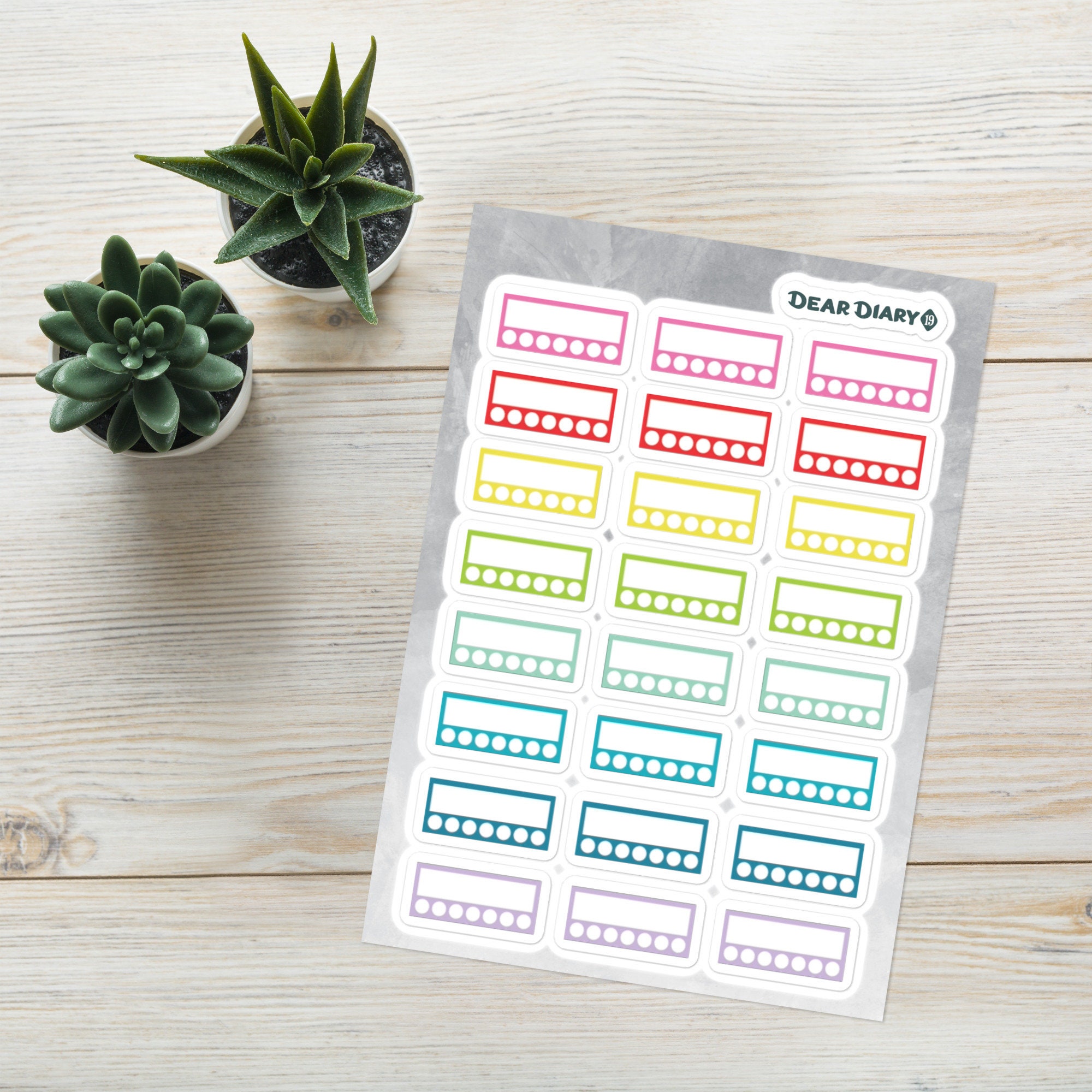 24 Habit Tracker Planner Stickers Sheet Challenge Goal Calendar ...