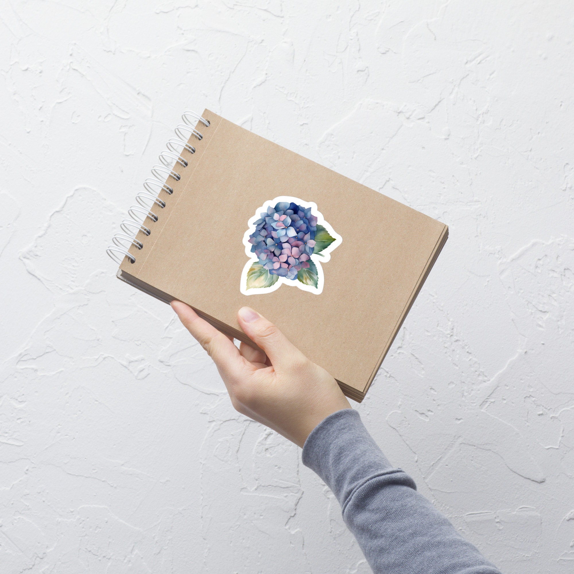 Hydrangea Sticker Floral Blooming Watercolor Petal Greenery Aesthetic ...