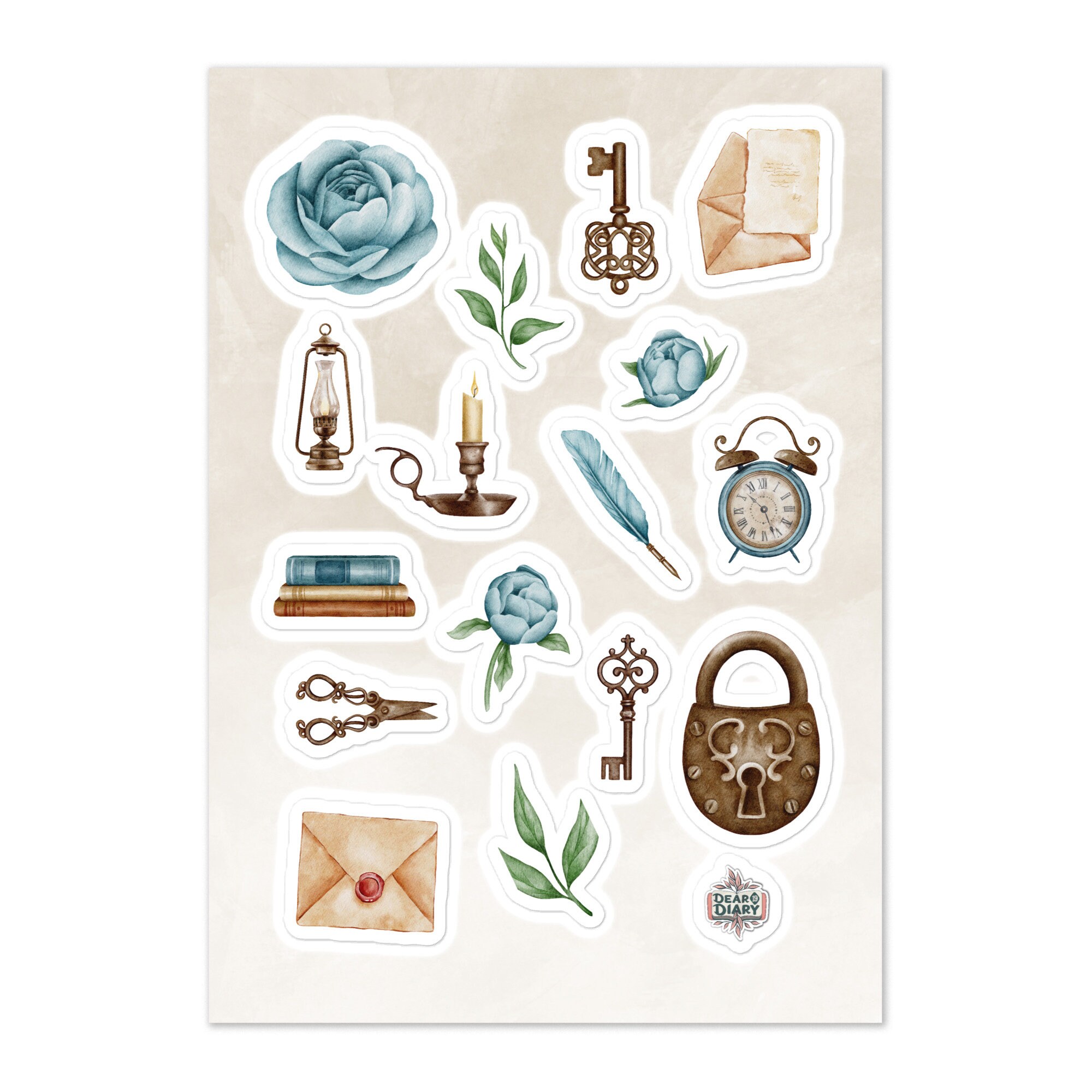 Planner Stickers Sheet Vintage Old Antiques Collectible Artificial ...