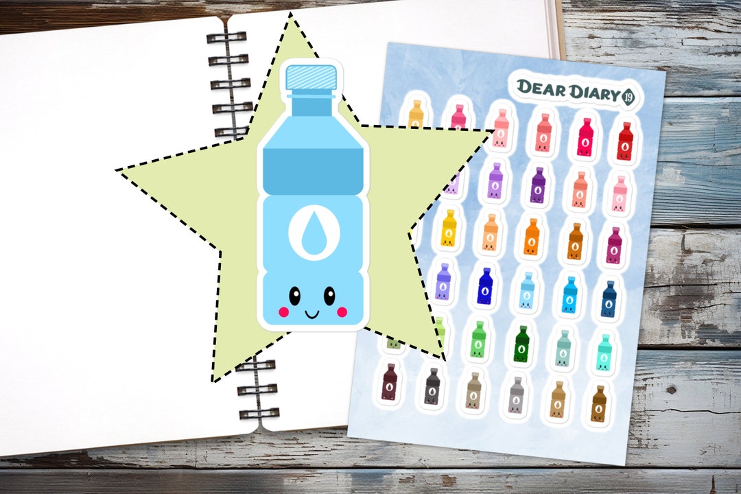 36 Water Planner Stickers Sheet Drink Hydration Tracker Daily Dos ...