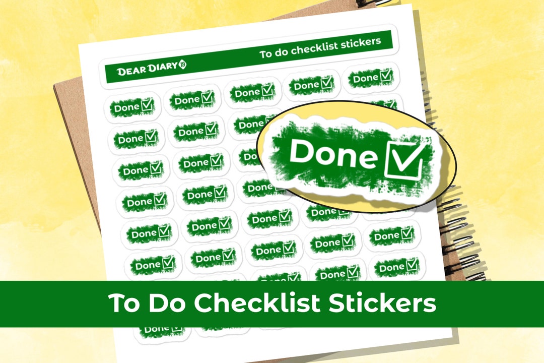 To Do Checklist Planner Stickers Sheet Done Tasks List Journal ...