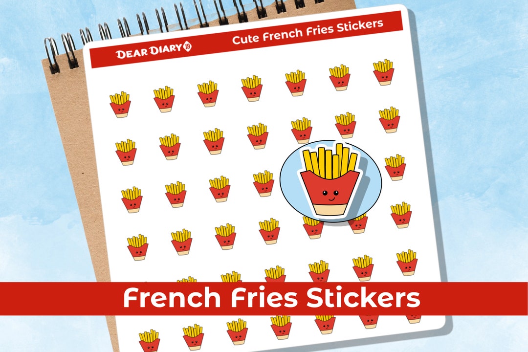 French Fries Planner Stickers Cute Fast Food Menu Cafe Restaurant Tasty ...