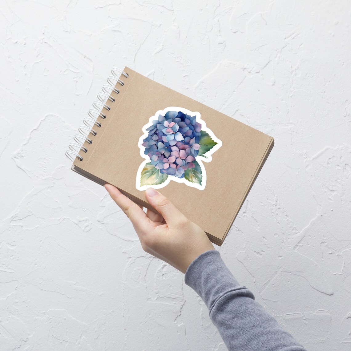Hydrangea Sticker Floral Blooming Watercolor Petal Greenery Aesthetic ...