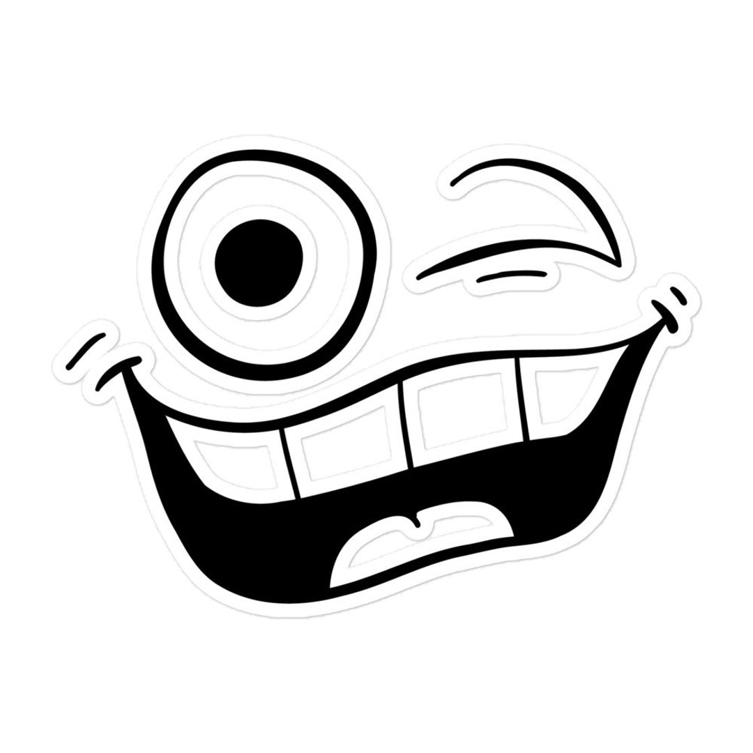 Cartoon Face Sticker Emotion Angry Happy Sad Glad Frustration Vinyl ...