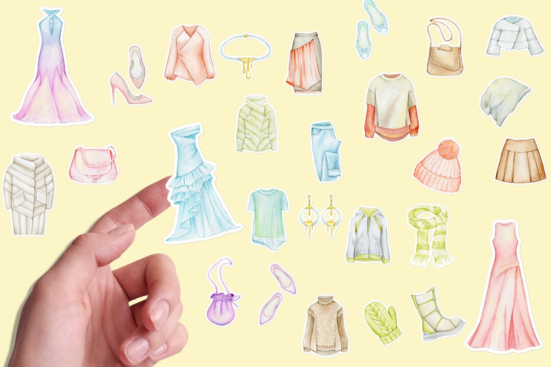 27 Stickers Pack Women's Girl Fashion Casual Outfit Style Lifestyle ...