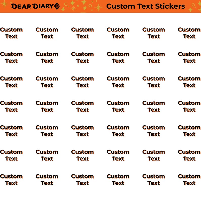 Custom Text Planner Stickers Sheet Personalized Vinyl Decal Journal ...