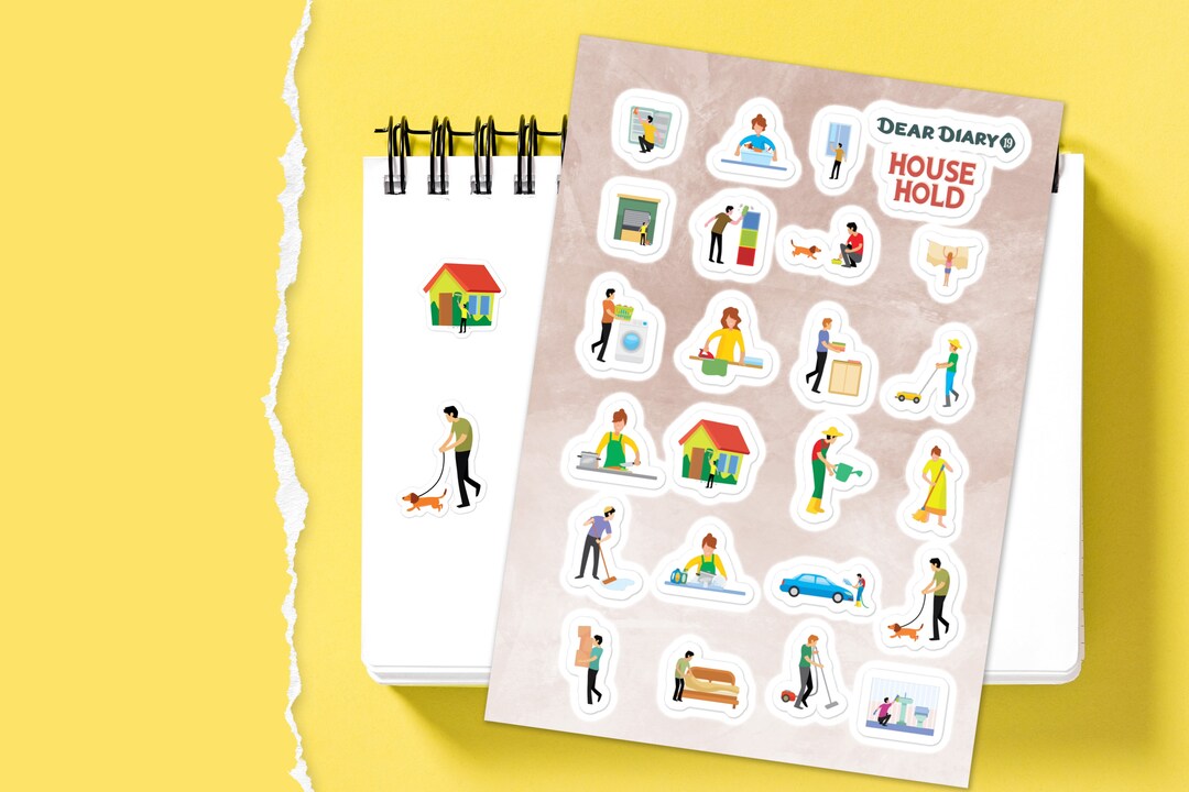 Planner Stickers Cleaning Checklist Household Weekly Monthly Hourly ...