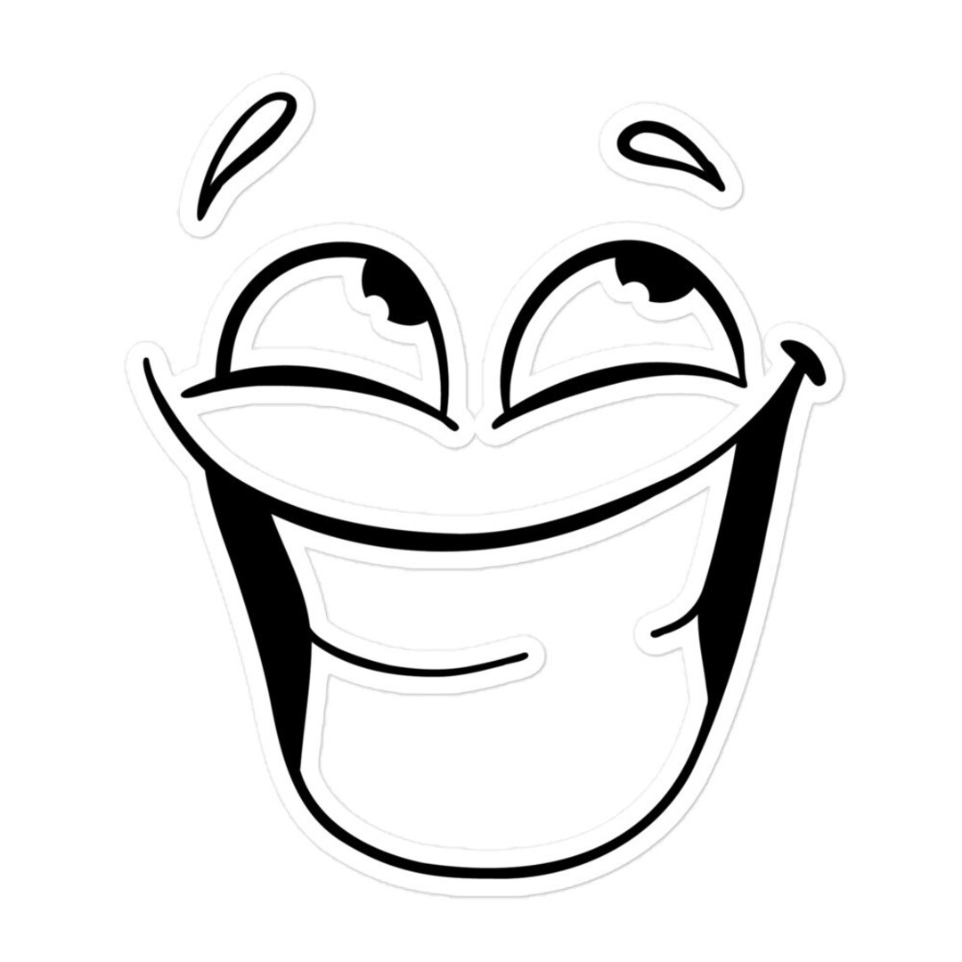 Cartoon Face Sticker Emotion Angry Happy Sad Glad Frustration Vinyl ...