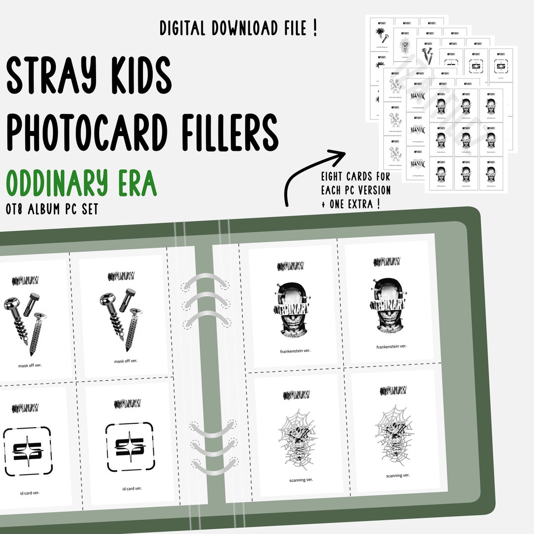 Stray Kids Photocard Binder Filler (digital Download, Print) Oddinary ...