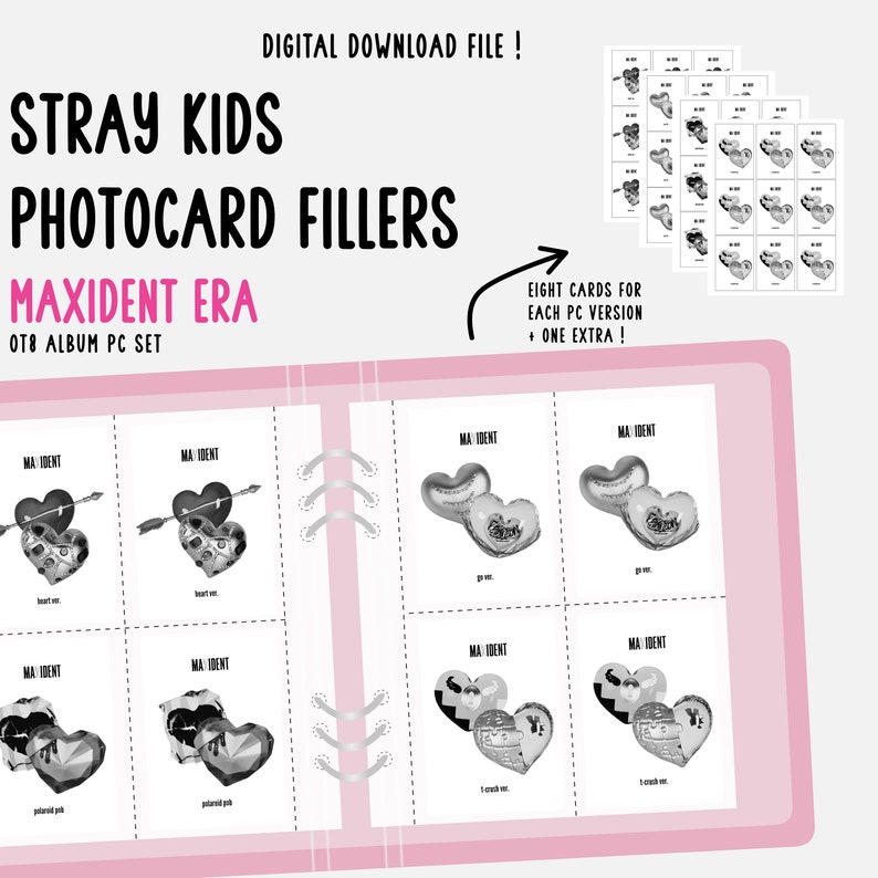 Stray Kids Photocard Binder Filler (digital Download, Print) Maxident ...