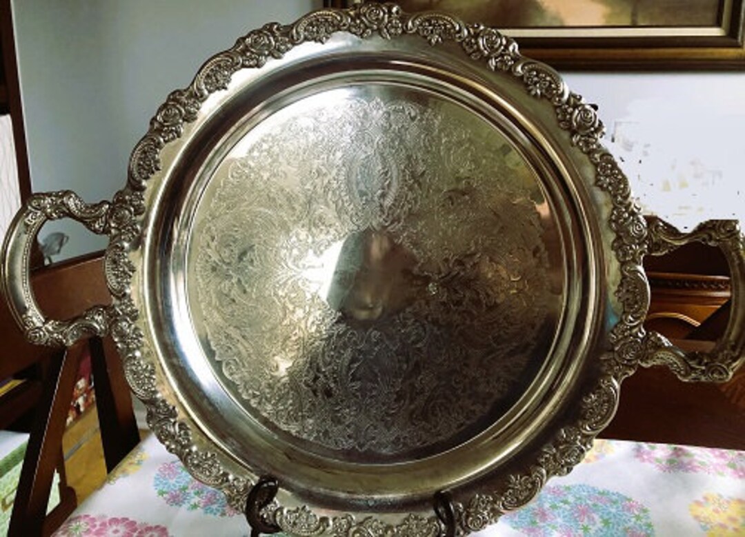 Silver Platter - Vintage With Handles - Etsy