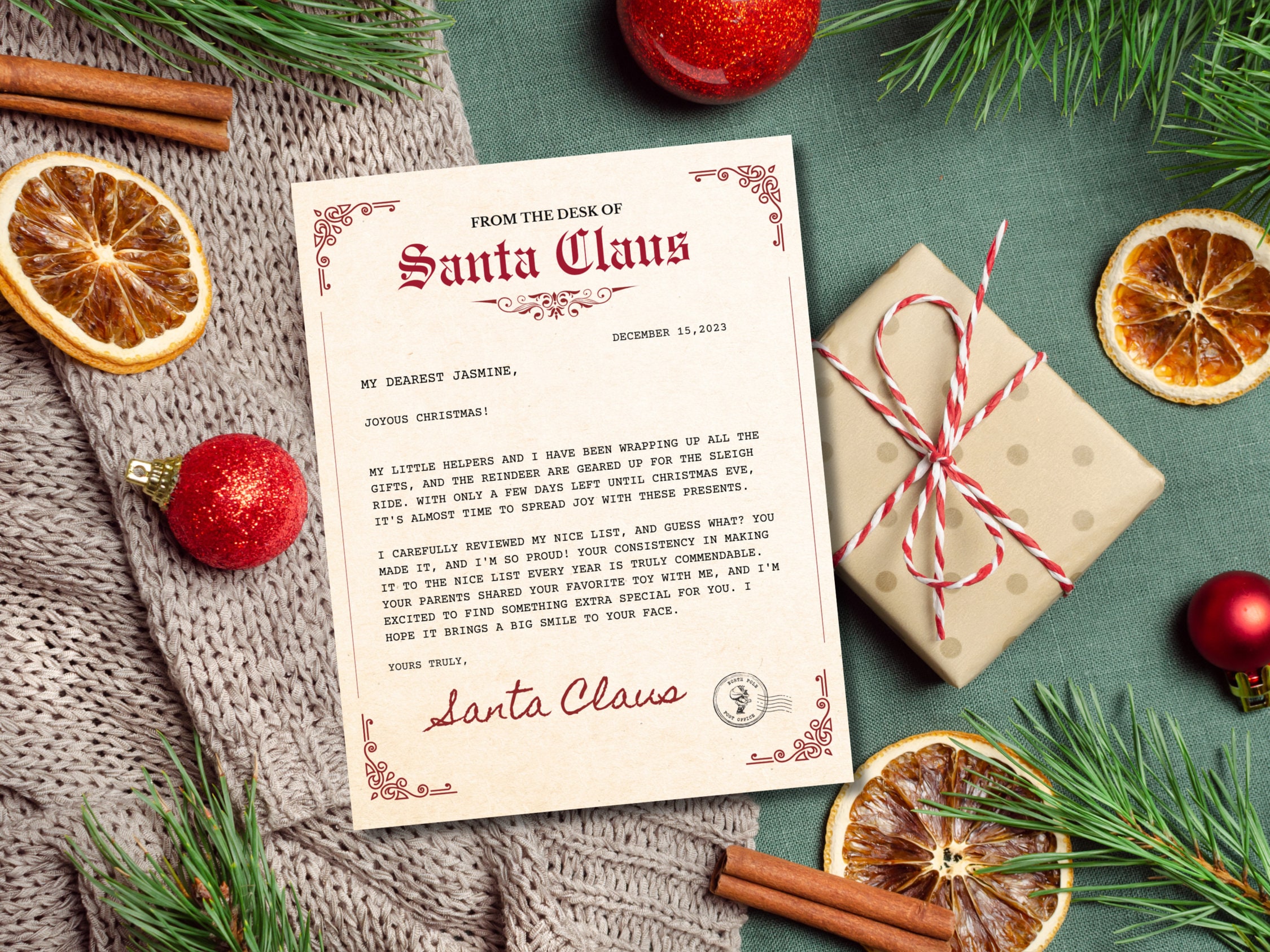Letter From Santa Claus Editable Letter From Santa Claus - Etsy