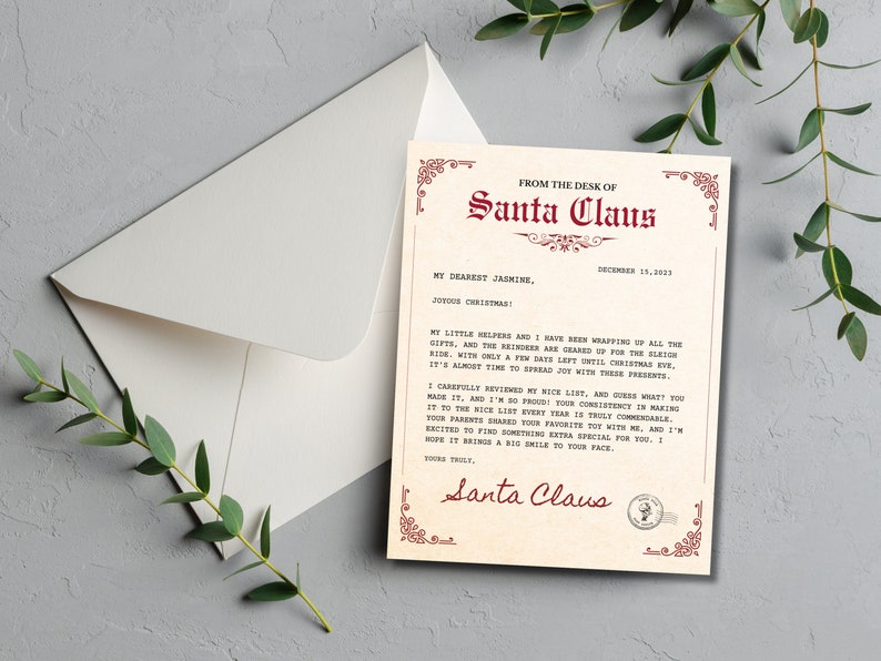 Letter From Santa Claus Editable Letter From Santa Claus - Etsy