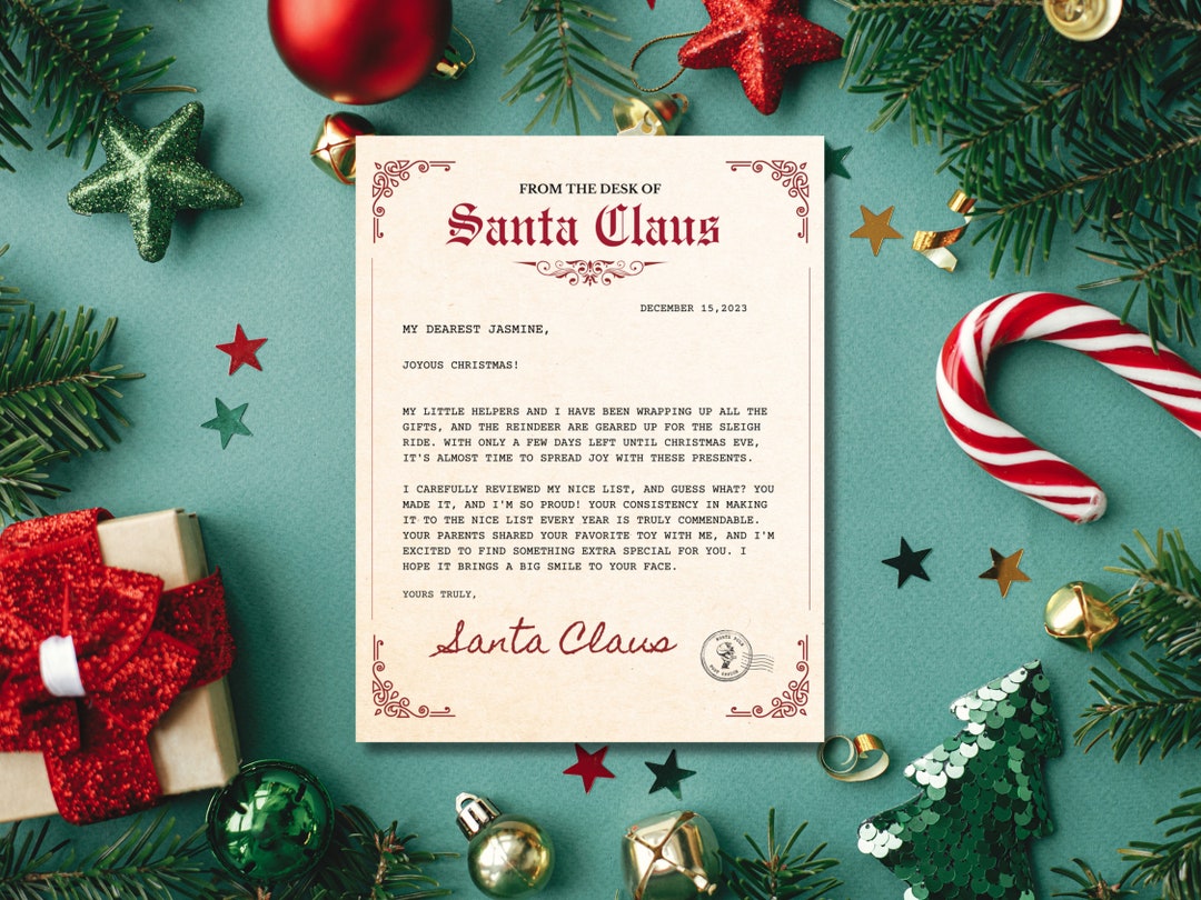 Letter From Santa Claus Editable Letter From Santa Claus - Etsy