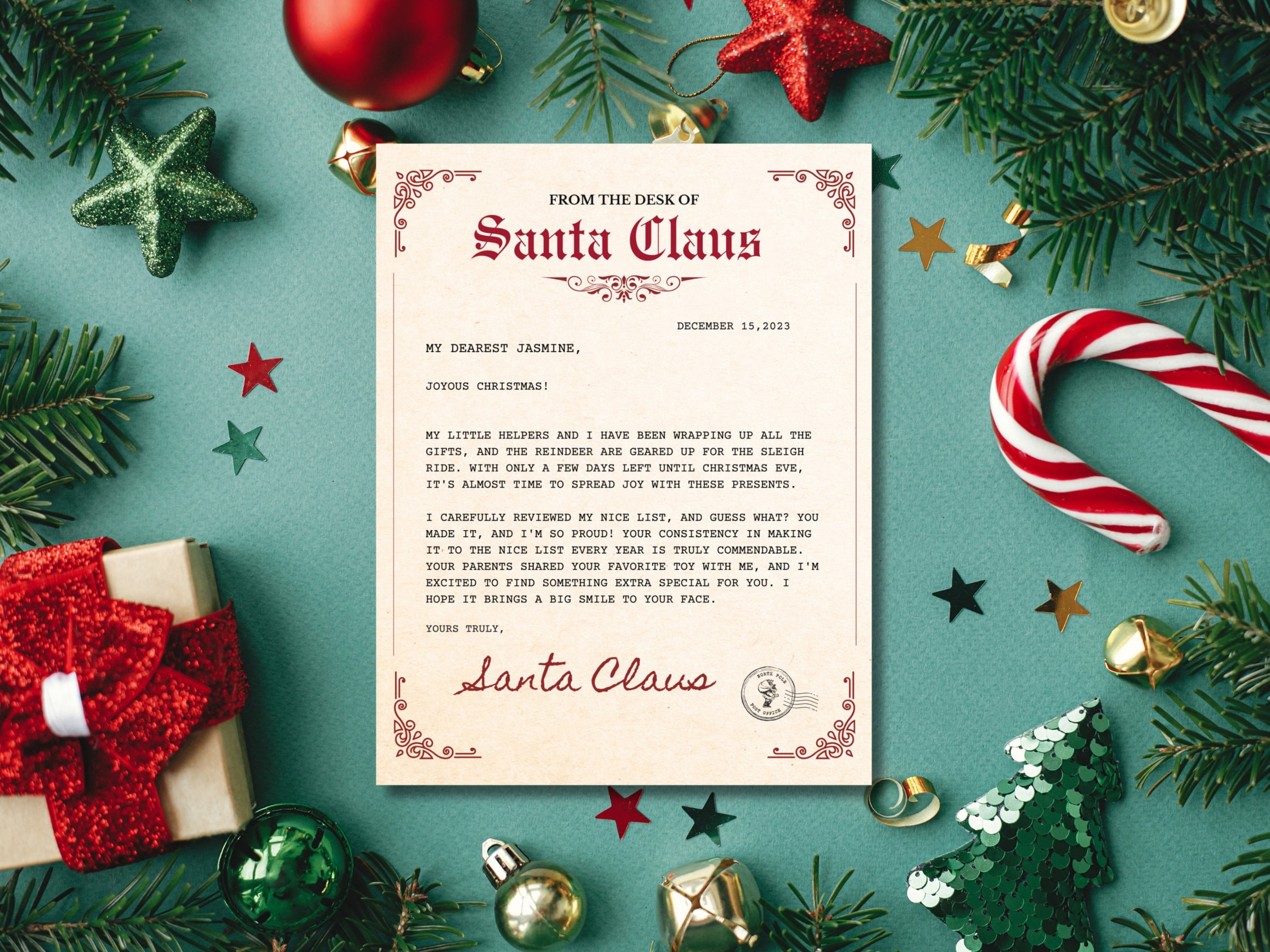Letter From Santa Claus Editable Letter From Santa Claus - Etsy