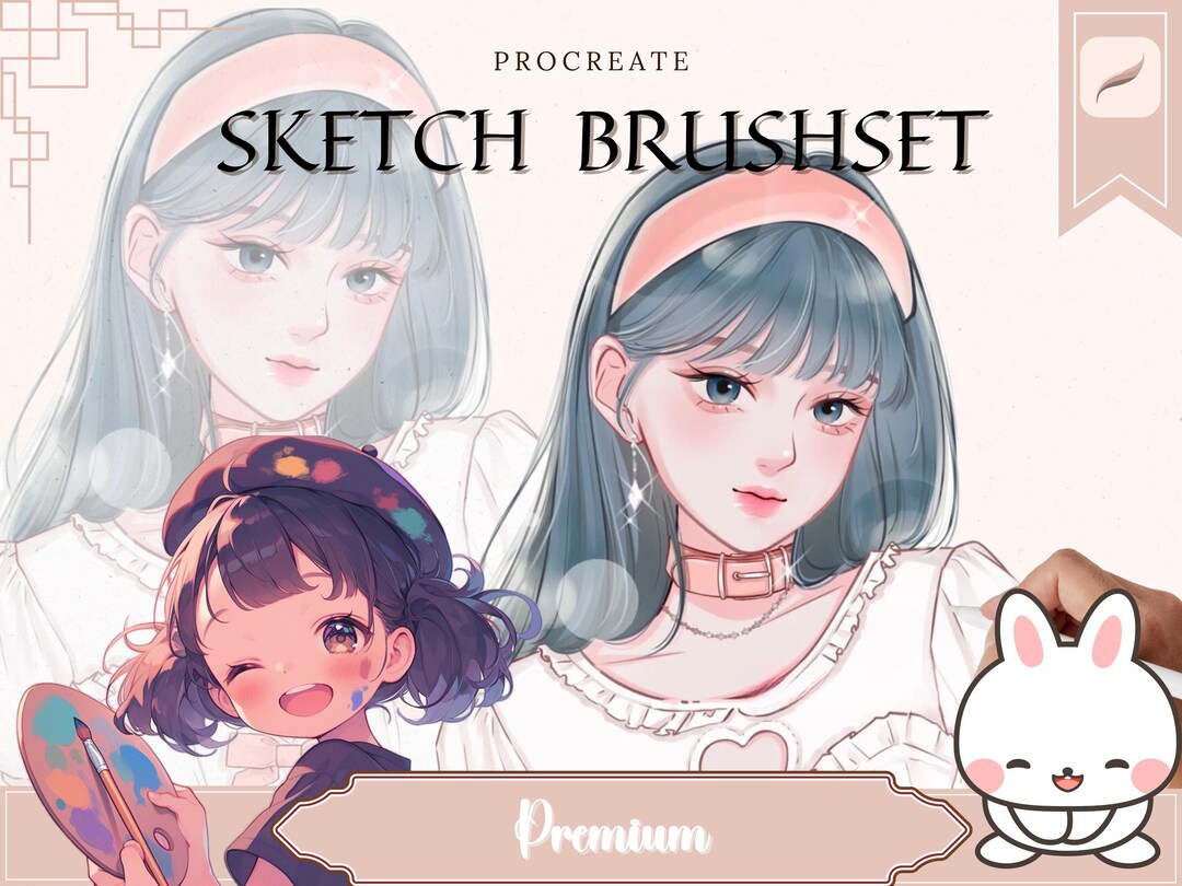50+ Procreate Sketch Brushes, Procreate Sketch and Lineart Brush Set ...