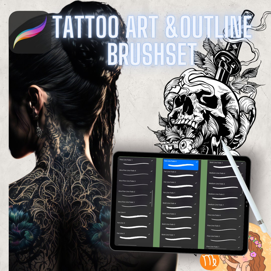 Tattoo Ultimate Kit for Procreate, Tattoo Shading Brushes, Stippling ...