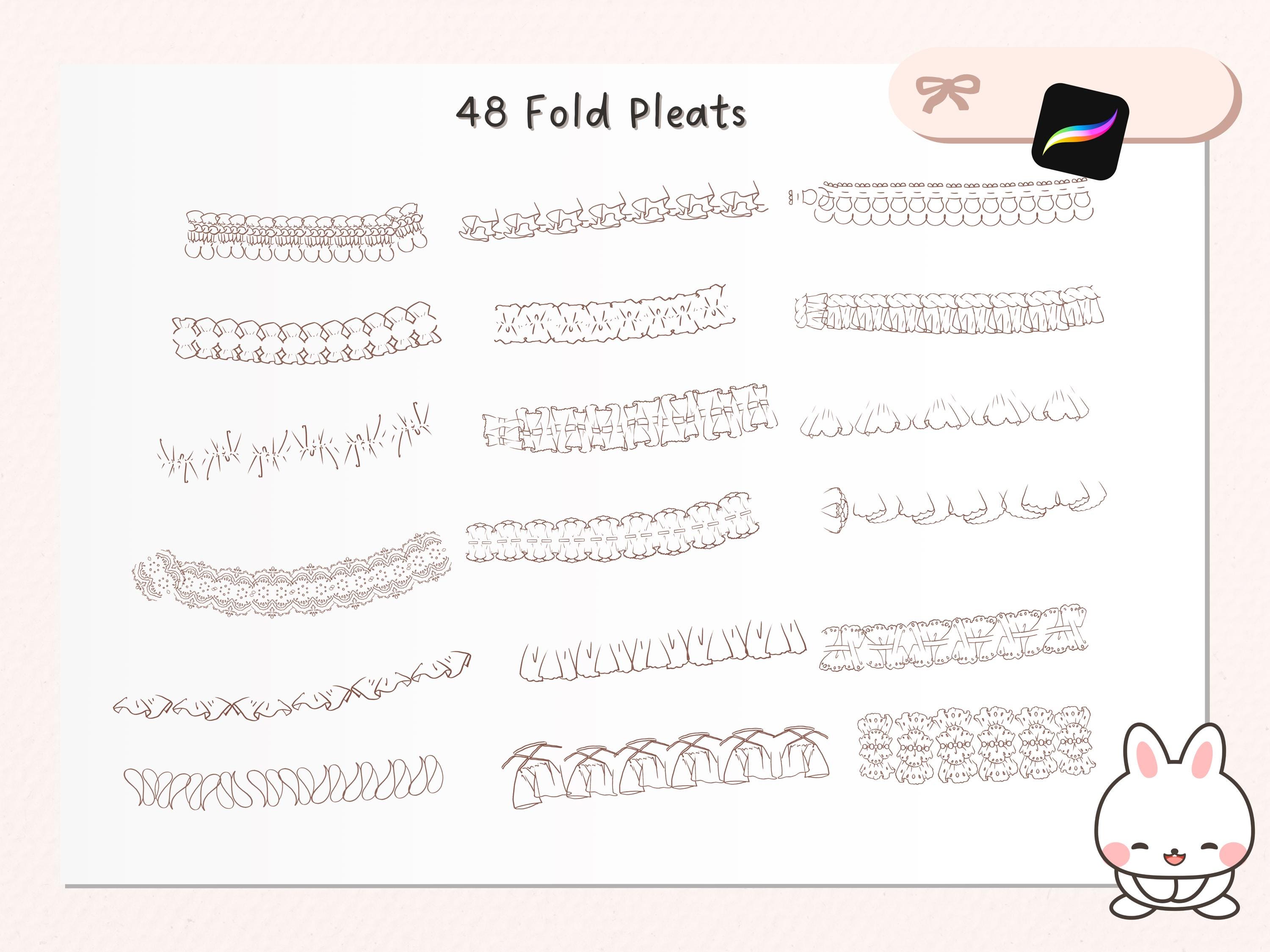 Procreate Ruffles Brushes. Procreate Folds Brushes. Procreate Fashion ...