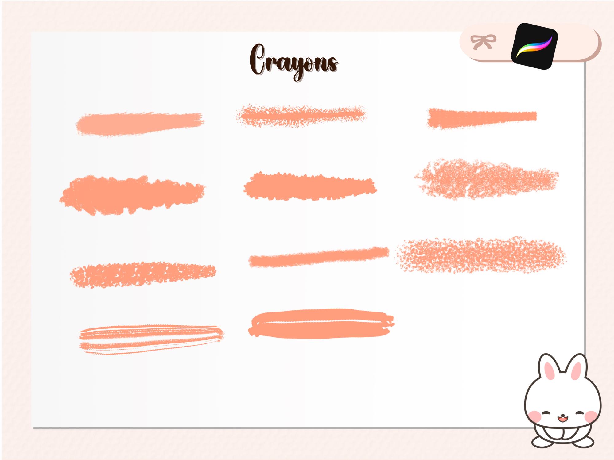 Procreate Crayon Brushes | 15 Crayon Brushes | Crayon Texture Brush ...