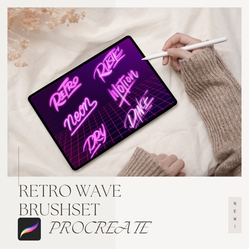Retro Neon Fonts Bundle Neon Fonts display Fonts Instant Download Party ...