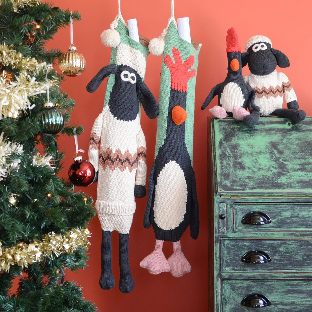 Wallace and Gromit Character Christmas Stockings Hand Knitted - Etsy