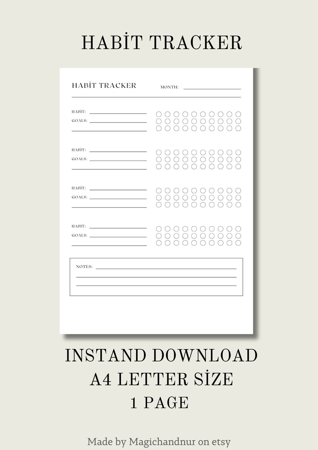 Habit Tracker Daily Planner Target Tracker Motivation Plan - Etsy