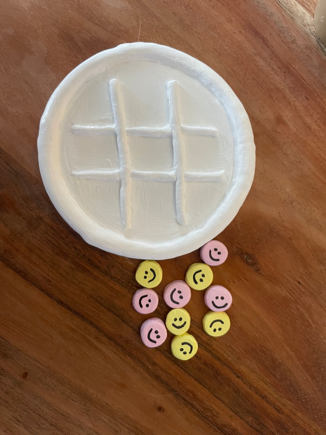 Tic-tac-toe Board Handmade Clay Game Board Polymer Clay, Coffee Table ...