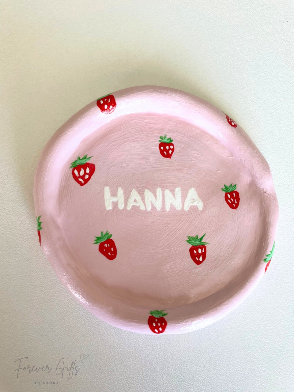 Bridesmaid Strawberry Custom Name Clay Ring Trinket Dish Jewelry ...