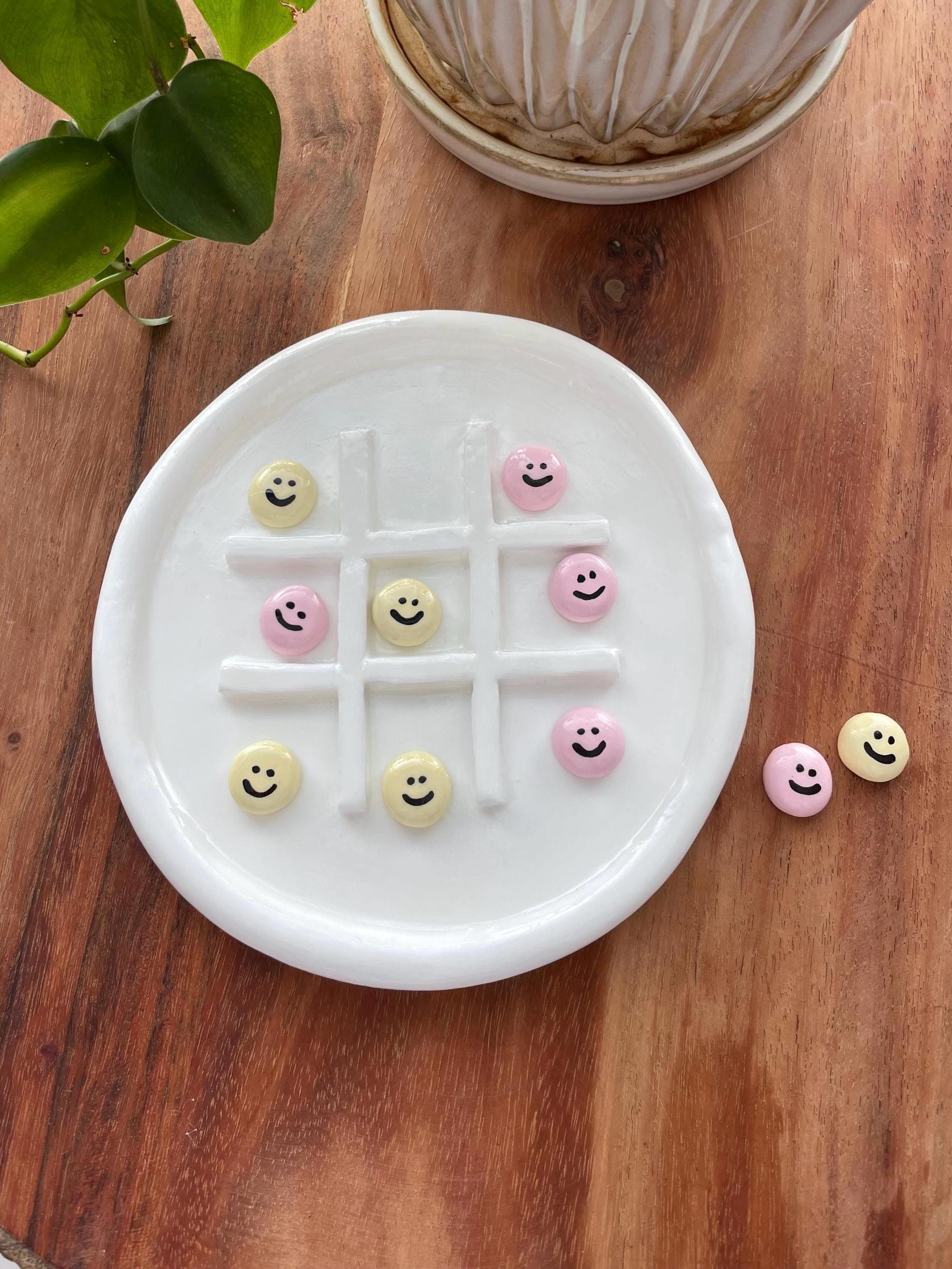 Tic-tac-toe Board Handmade Clay Game Board Air Dry Clay, Coffee Table ...