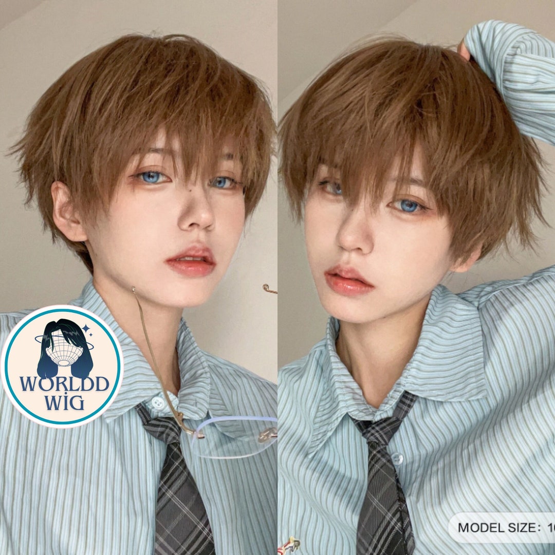 Brown Short Wig, Unisex Wig, Cosplay Wig, Theme Party Wig, Woman Wig, Woman Gift - Etsy