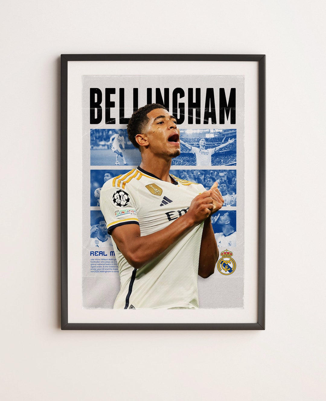 Jude Bellingham Real Madrid, Printable A3 Sport Wall Art, Gift for Boy ...