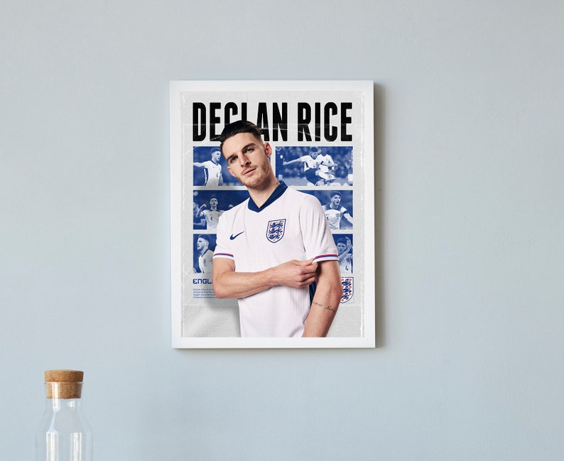 Declan Rice England Euro 2024, Printable A3 Sport Wall Art, Gift for ...