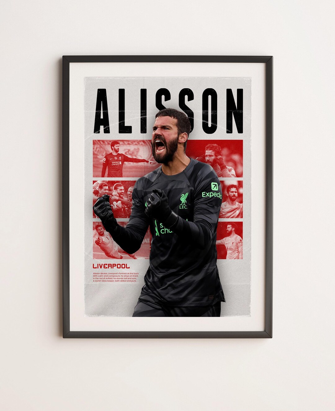 Alisson Becker Anfield Liverpool, Printable A3 Sport Wall Art, Gift for ...
