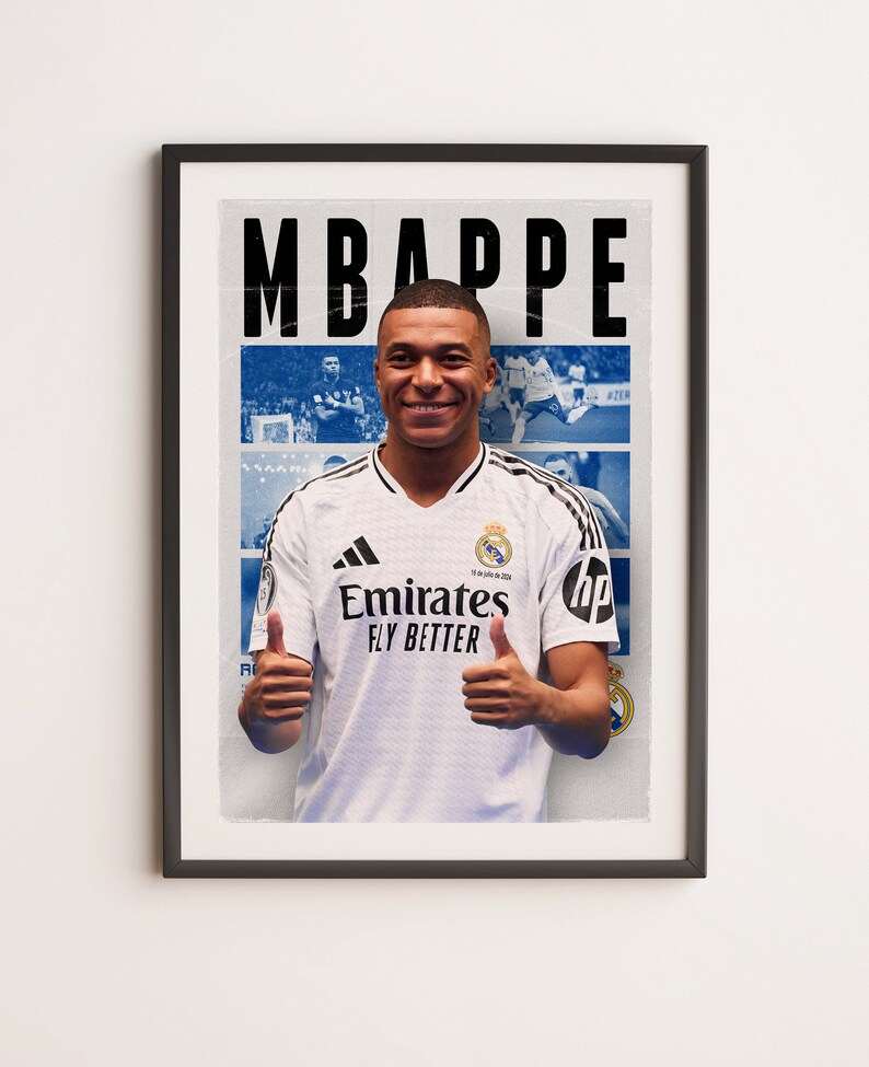 Jude Bellingham, Kylian Mbappe, Vinicius Jr Real Madrid, Set of 3 ...