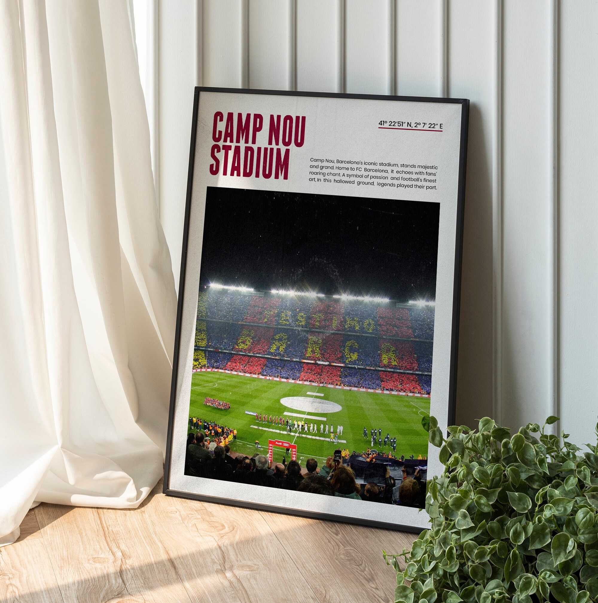 Camp Nou Barcelona Poster, Printable A3 Sport Wall Art, Gift for Boy ...