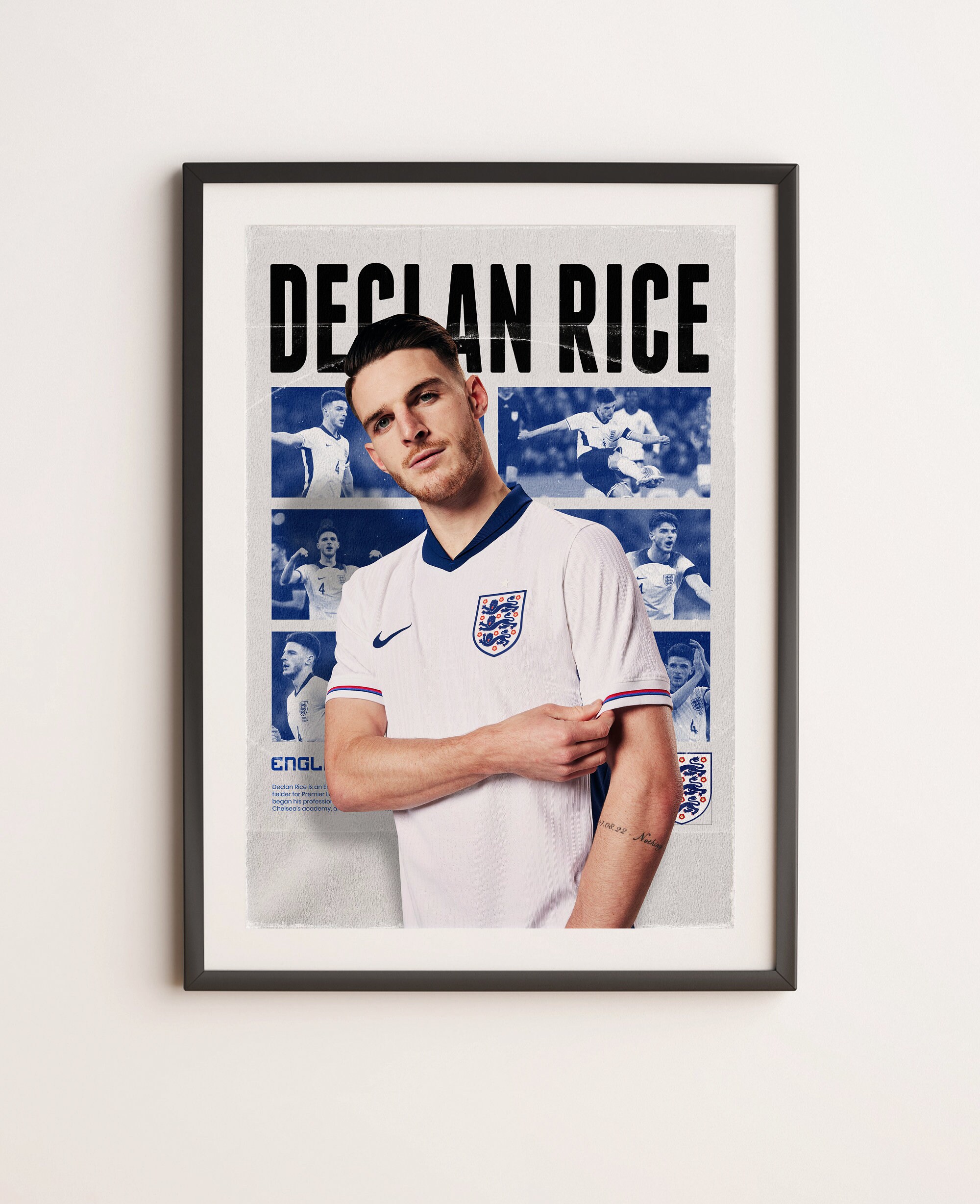 Declan Rice England Euro 2024, Printable A3 Sport Wall Art, Gift for ...