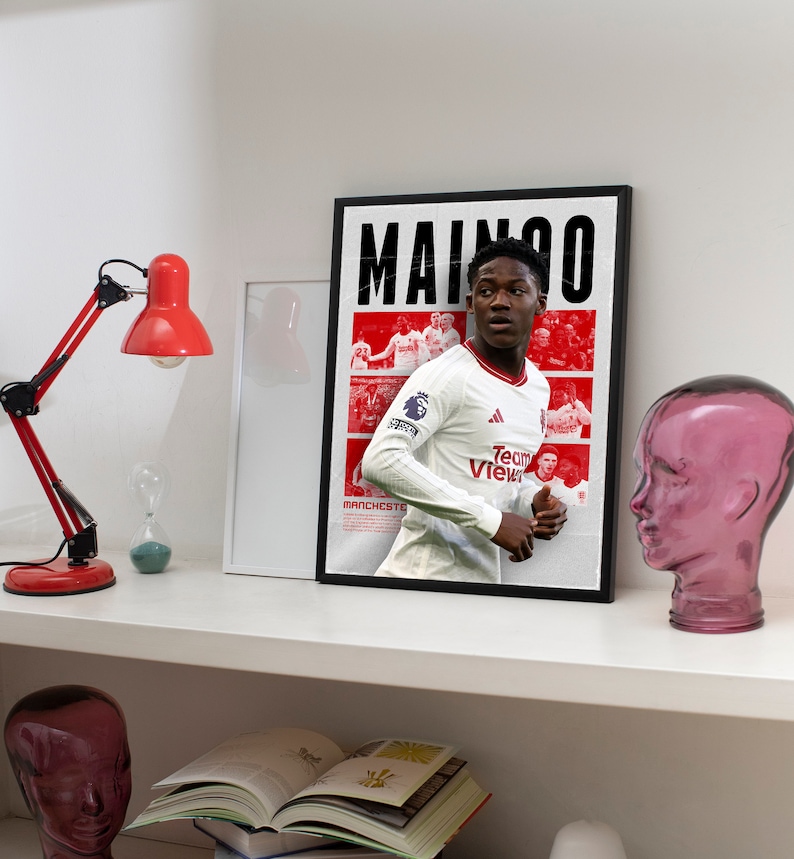 Kobbie Mainoo Poster, Manchester United, Printable A3 Sport Wall Art ...