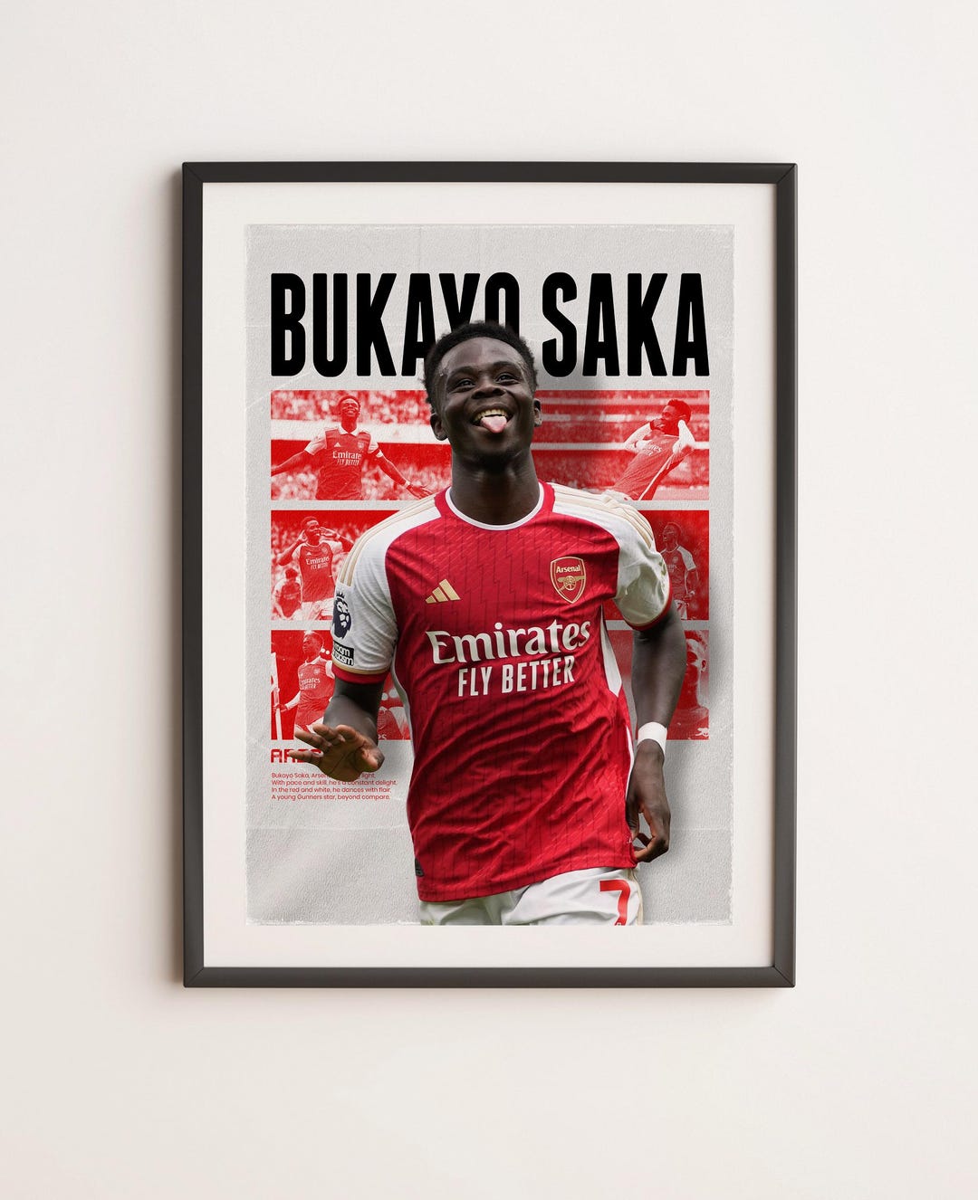 Bukayo Saka Arsenal , Printable A3 Sport Wall Art, Gift for Boy, Poster ...