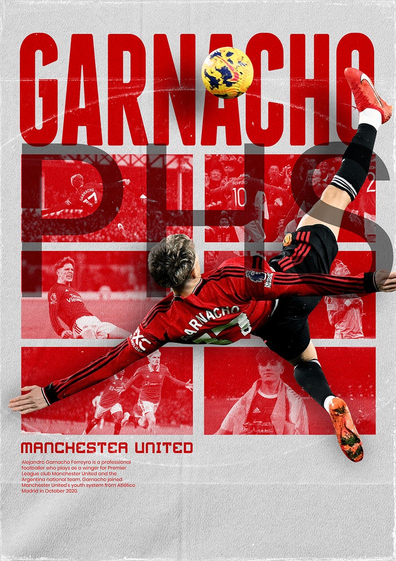 Alejandro Ganarcho Poster, Manchester United, Printable A3 Sport Wall ...