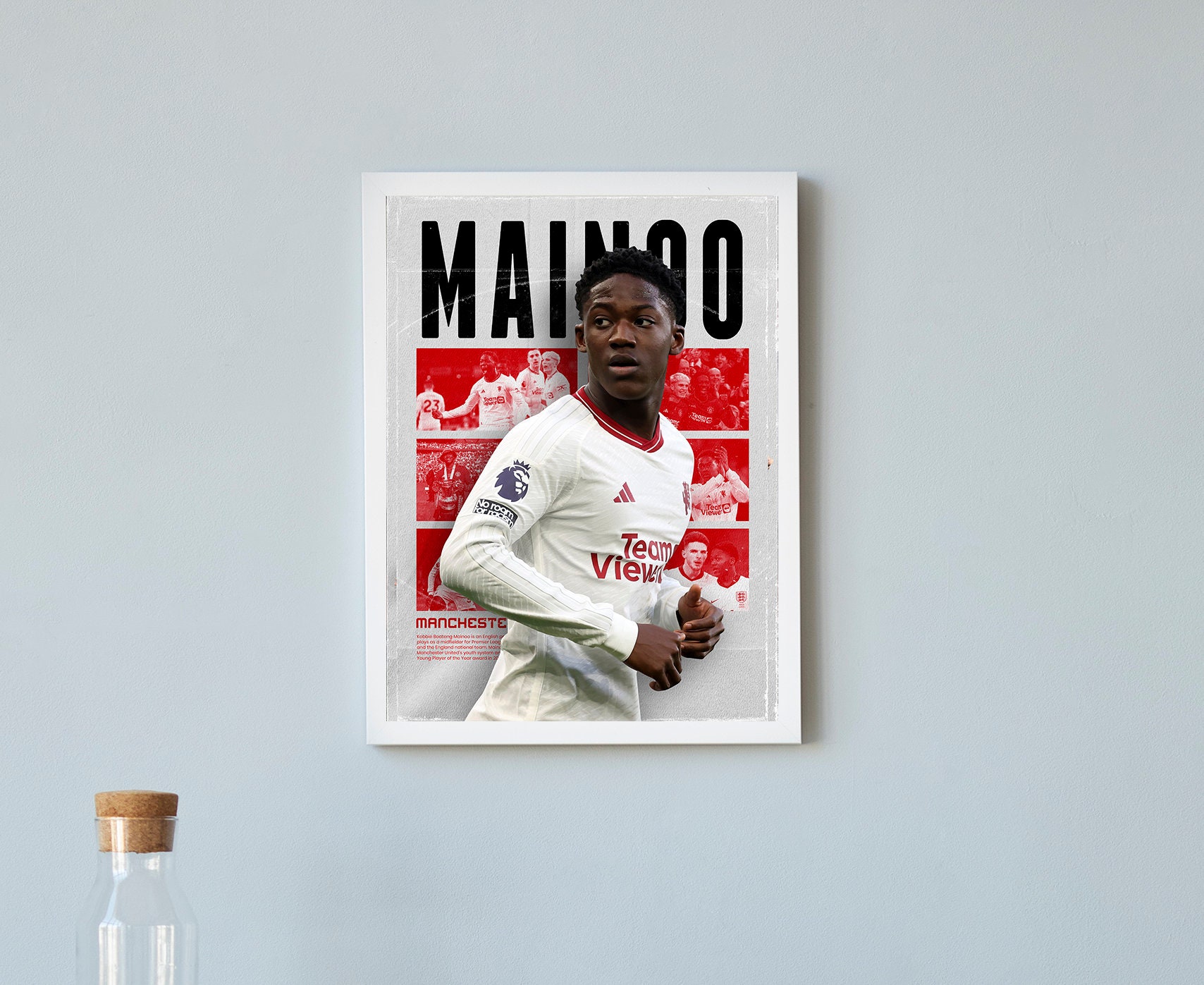 Kobbie Mainoo Poster, Manchester United, Printable A3 Sport Wall Art ...