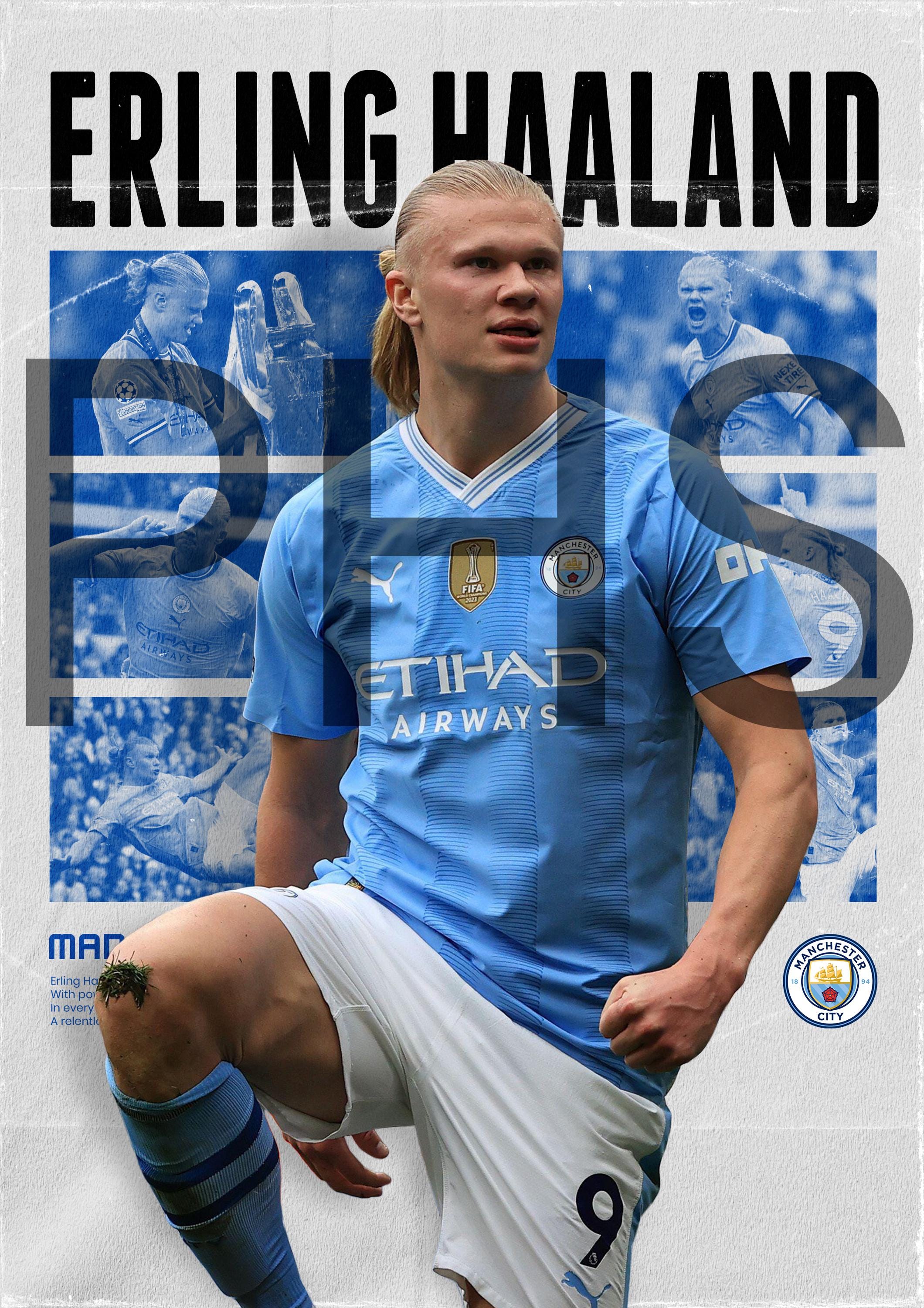 Erling Haaland Poster, Manchester City Poster, Soccer Gifts, Sports ...