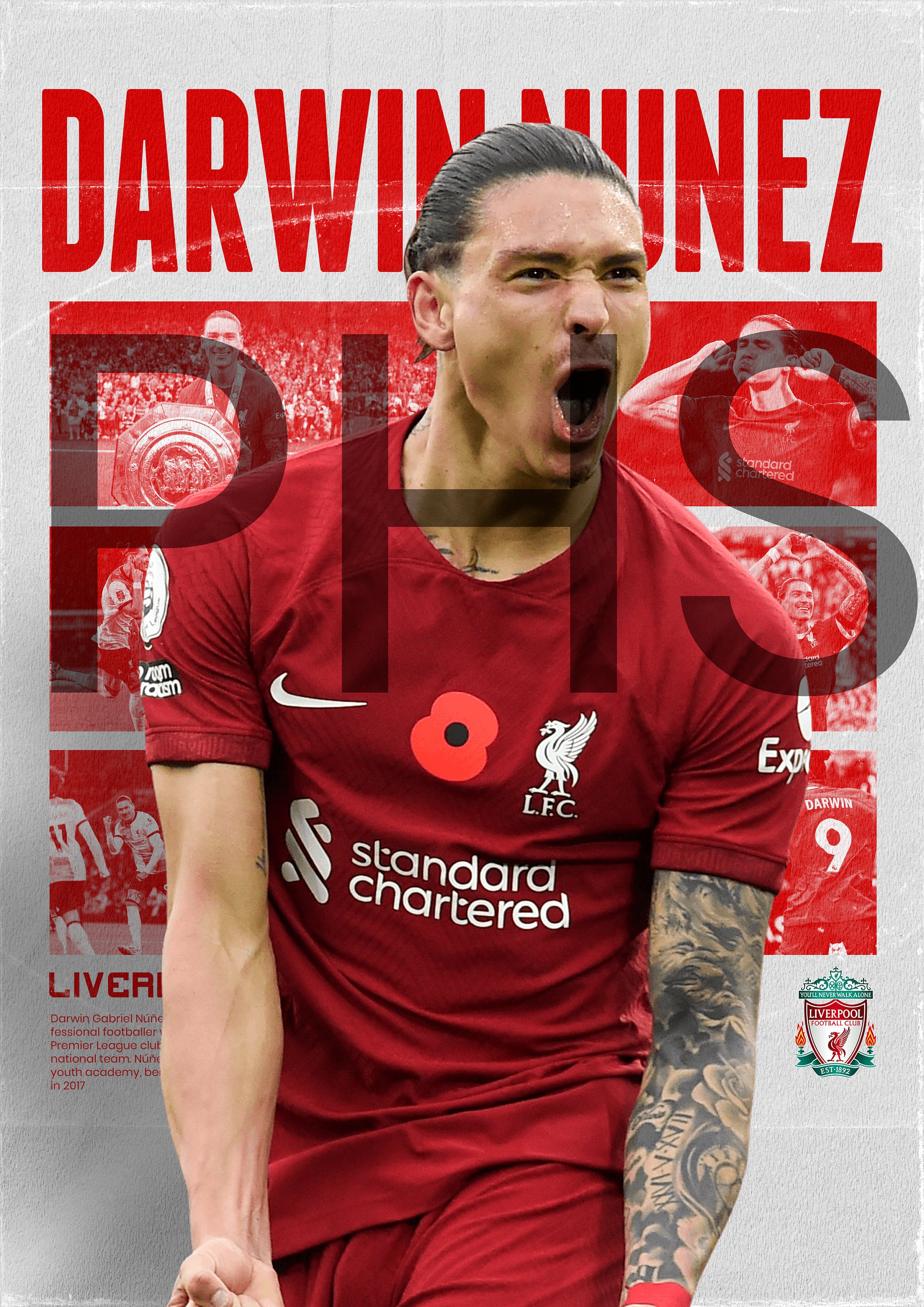 Darwin Nunez Liverpool, Printable A3 Sport Wall Art, Gift for Boy ...