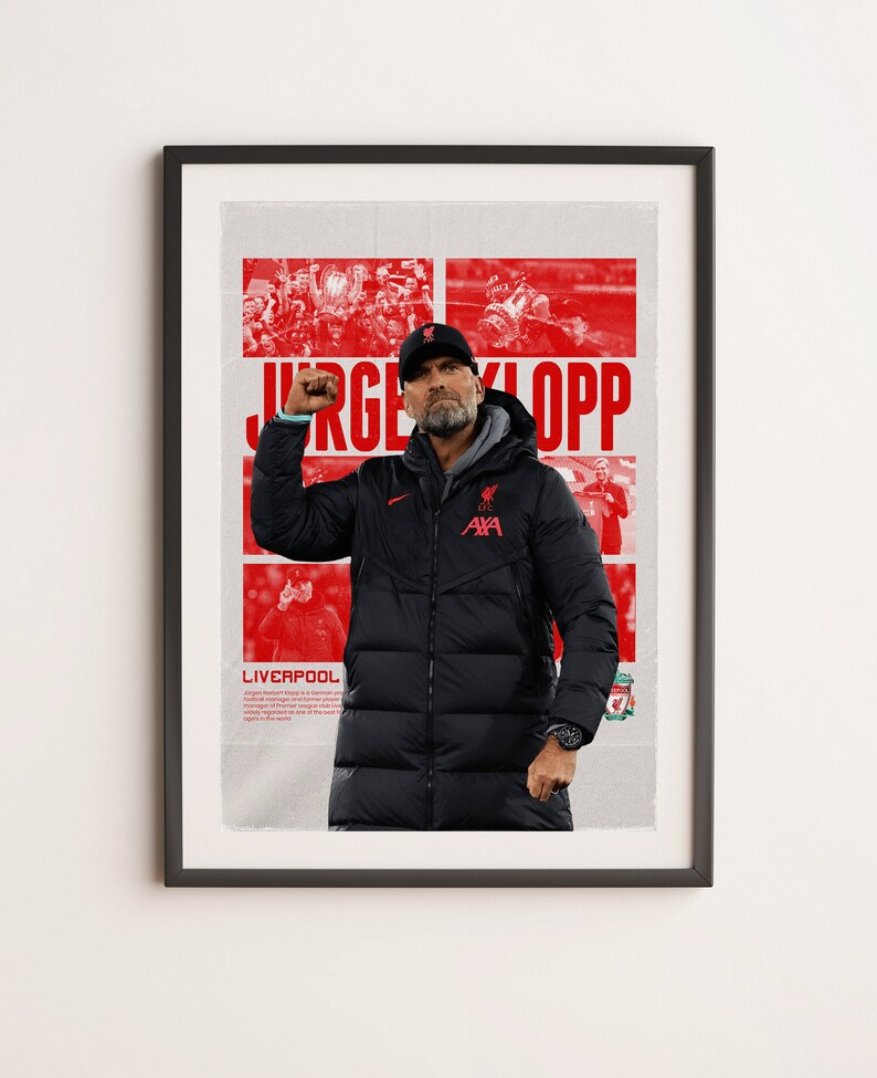 Jurgen Klopp Liverpool, Printable A3 Sport Wall Art, Gift for Boy ...