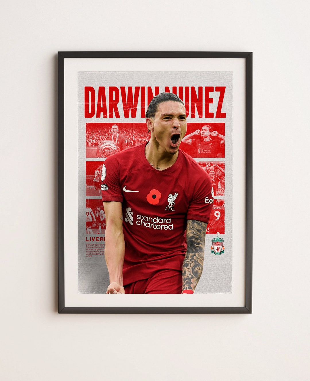 Darwin Nunez Liverpool, Printable A3 Sport Wall Art, Gift for Boy ...