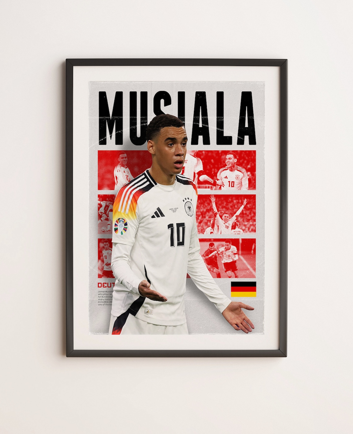 Jamal Musiala Germany Euro 2024, Printable A3 Sport Wall Art, Gift for ...