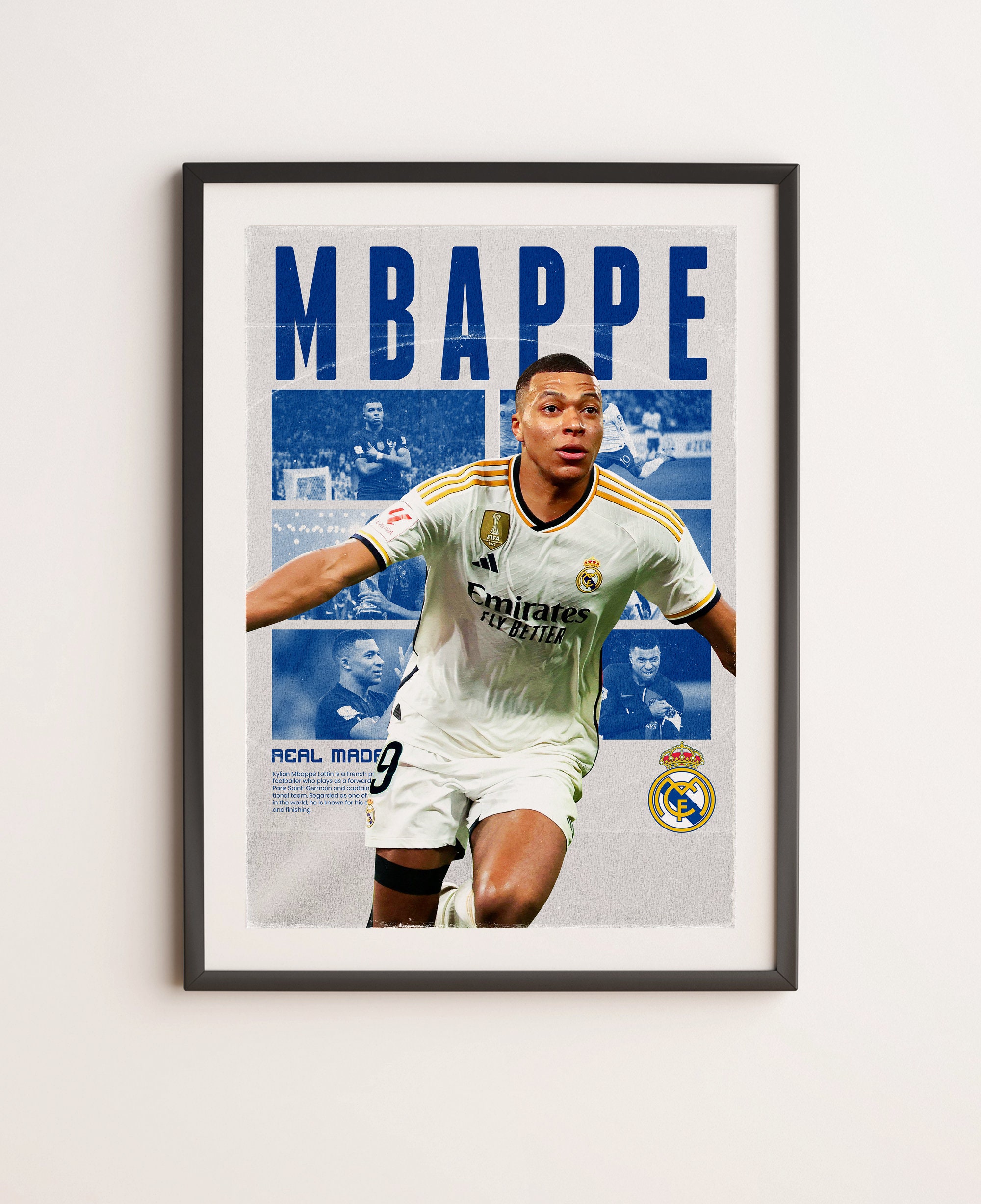 Kylian Mbappe Real Madrid, Printable A3 Sport Wall Art, Gift for Boy ...