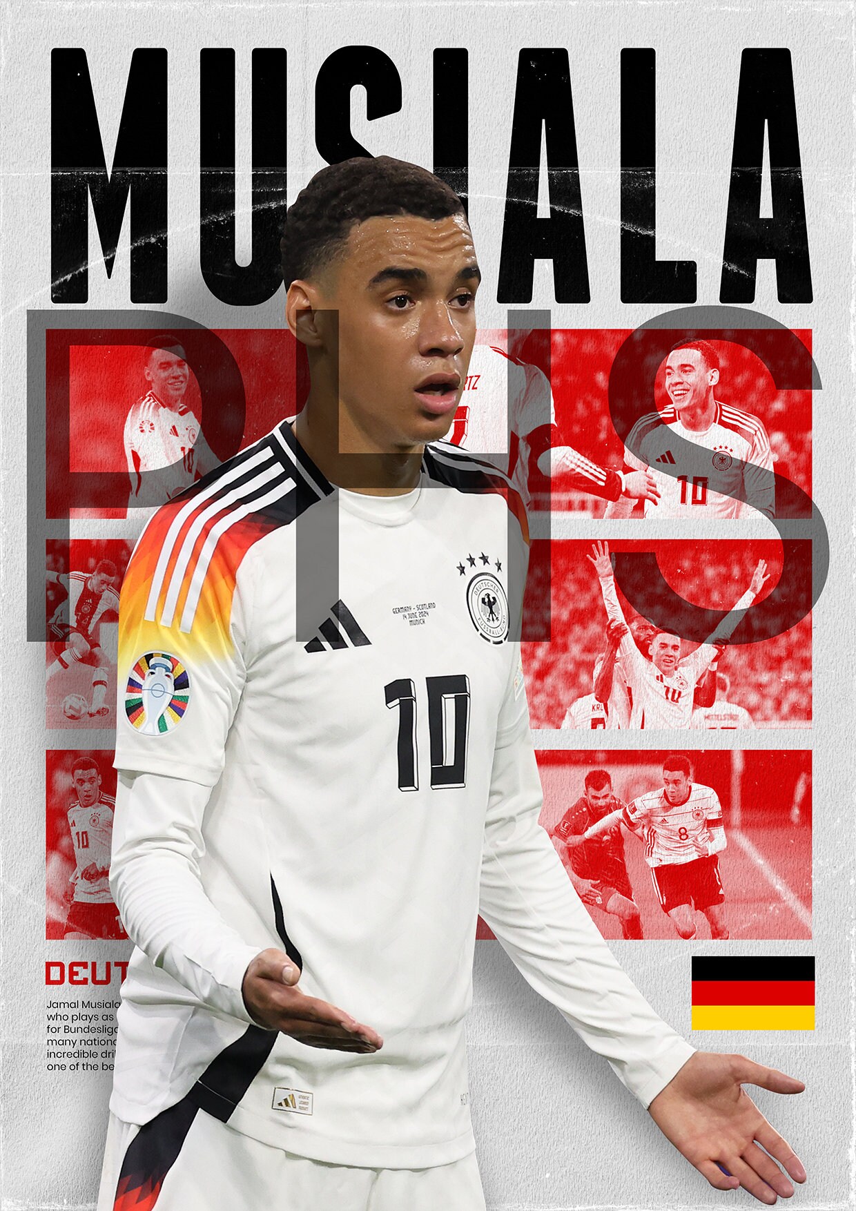 Jamal Musiala Germany Euro 2024, Printable A3 Sport Wall Art, Gift for ...